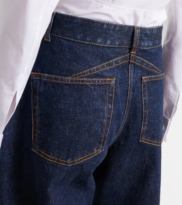 Alaïa Mid-rise Barrel-leg Jeans In Dock