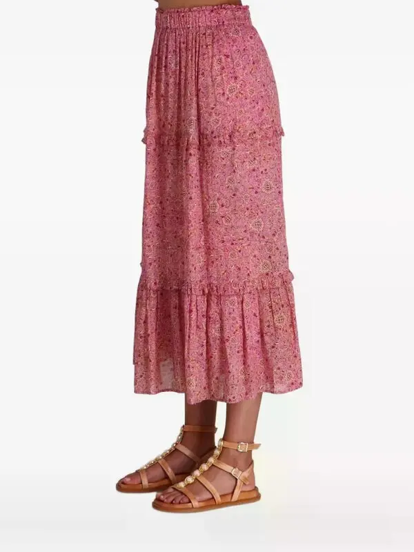 Isabel Marant Étoile Ruffled Floral Print Tiered Maxi Skirt