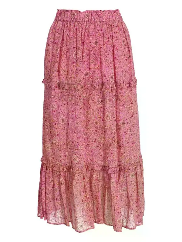 Isabel Marant Étoile Ruffled Floral Print Tiered Maxi Skirt