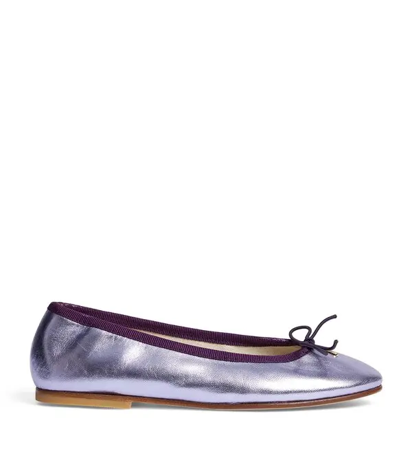 Bonpoint Leather Ballet Flats - Purple