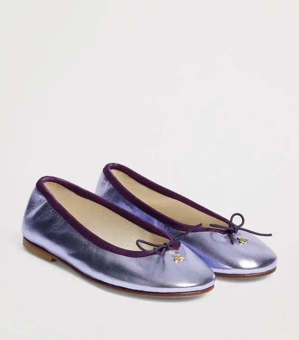 Bonpoint Leather Ballet Flats - Purple