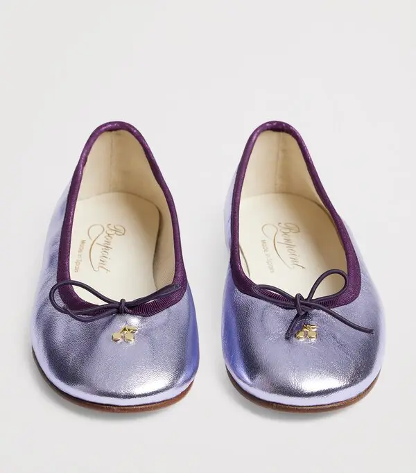 Bonpoint Leather Ballet Flats - Purple