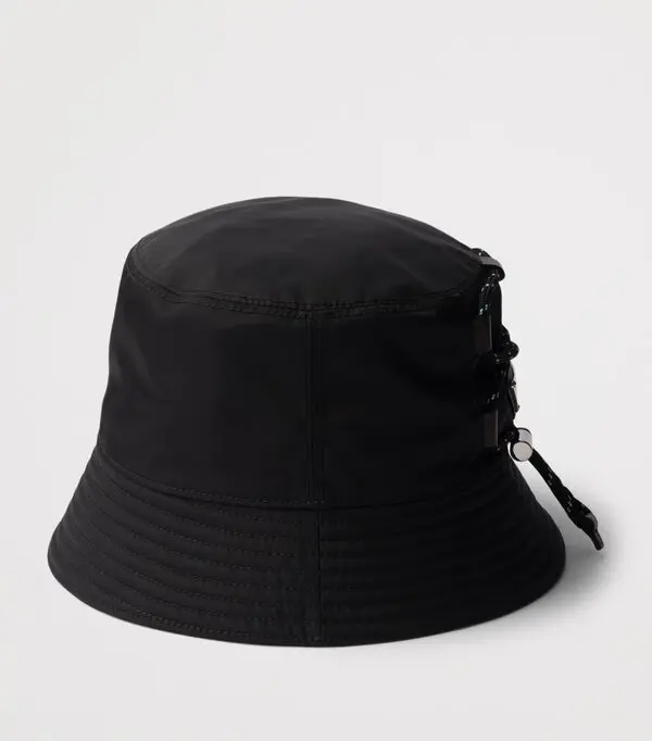 Prada Re-nylon Logo Bucket Hat - Black