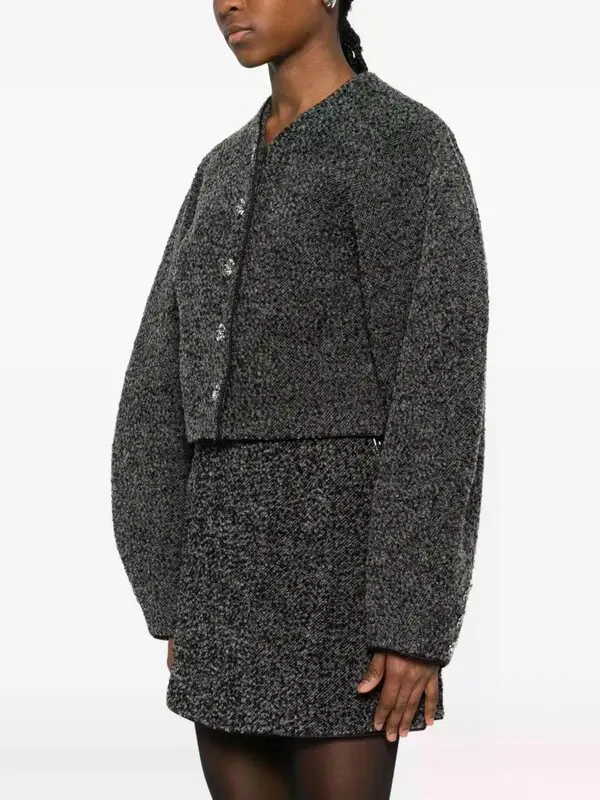 ROTATE BY BIRGER CHRISTENSEN Pinstripe Bouclé Jacket - Grey