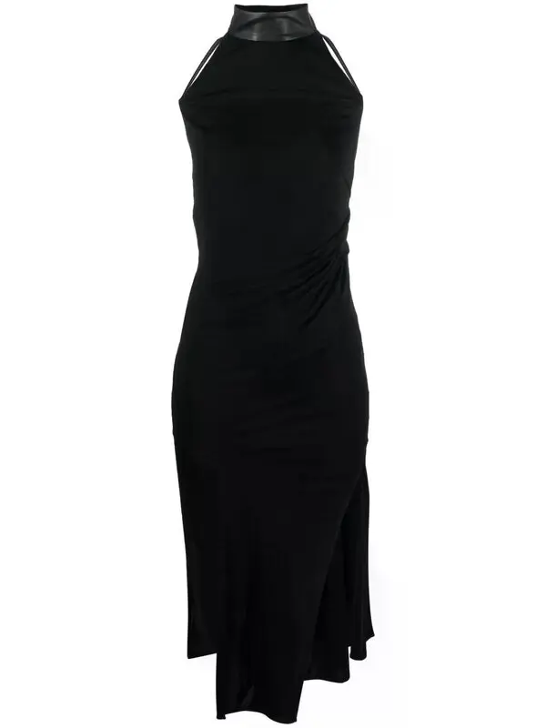 Helmut Lang Asymmetric Halterneck Midi Dress