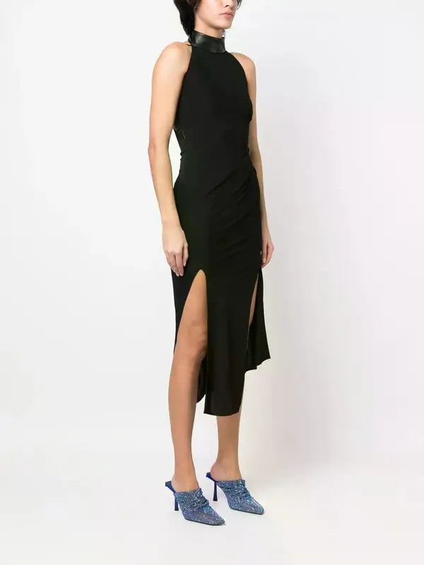 Helmut Lang Asymmetric Halterneck Midi Dress