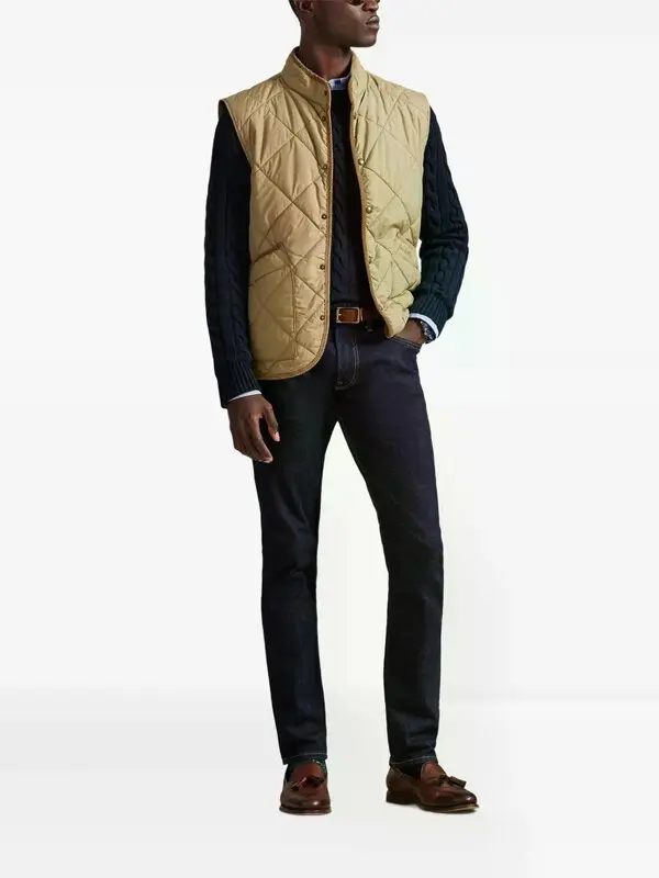 Polo Ralph Lauren Quilted Corduroy-trim Gilet - Neutrals