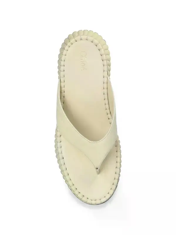 Chloé Flatform Sandals With Ripple Sole - Neutrals