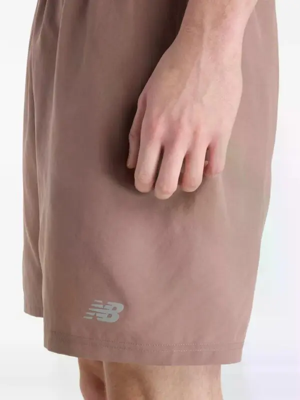 NEW BALANCE Logo Detail Shorts - Brown
