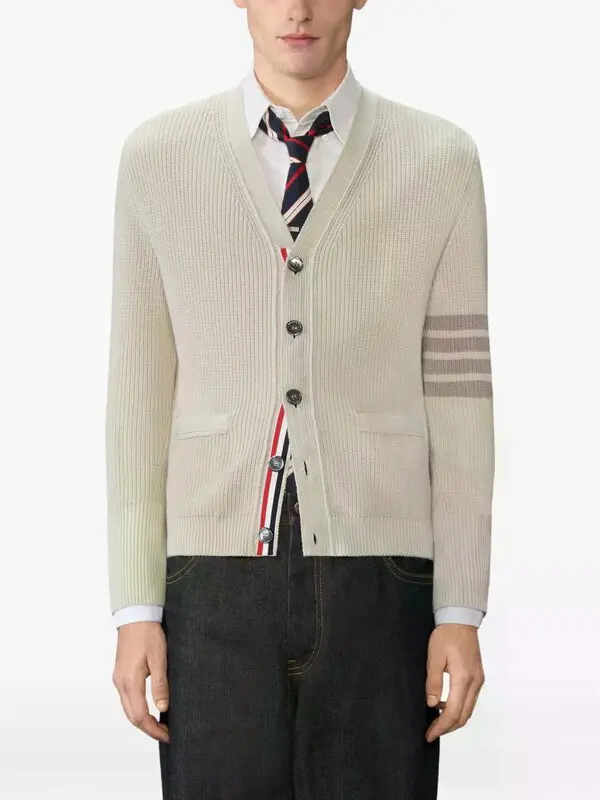 Thom Browne 4-bar Stripe Pocket Cardigan - Neutrals