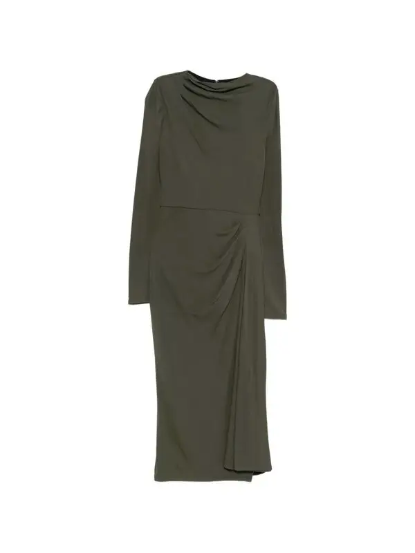 Erdem Midi Long-sleeve Dress With Draped Detail