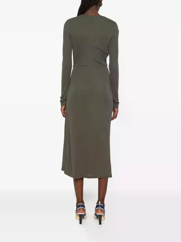 Erdem Midi Long-sleeve Dress With Draped Detail