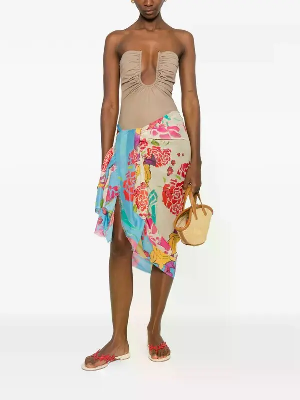 DONDE ESTEBAN Floral-print Pareo Skirt