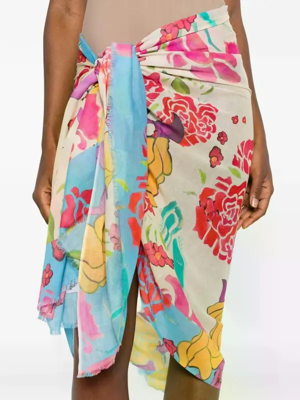 DONDE ESTEBAN Floral-print Pareo Skirt