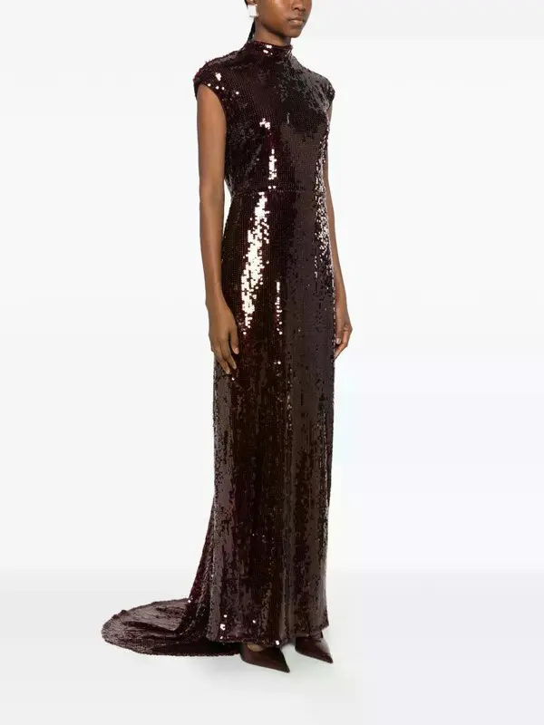 ROTATE BY BIRGER CHRISTENSEN Sequin Maxi Dress - Red