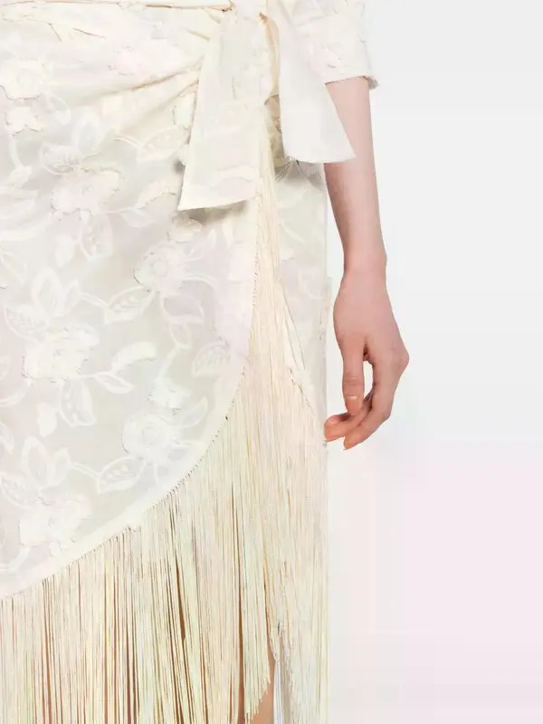 JBQ Vera Fringed Wrap Skirt