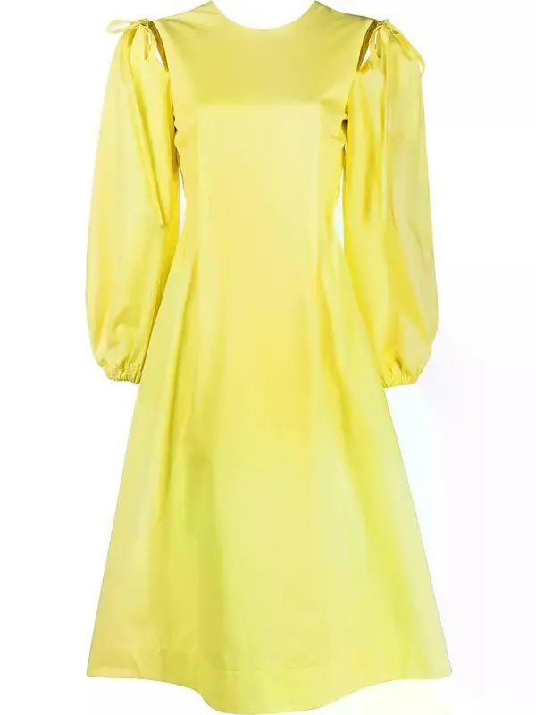 MSGM Long-sleeve A-line Dress - Yellow