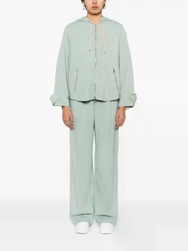 Lorena Antoniazzi Hooded Virgin Wool Blend Jacket - Green