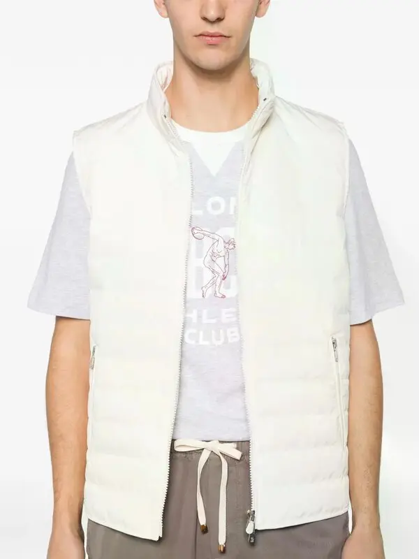 Brunello Cucinelli Zip-pocket Gilet - White