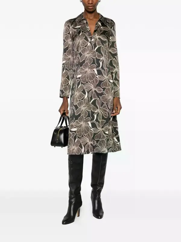 Marc O'polo Floral Print V-neck Midi Dress