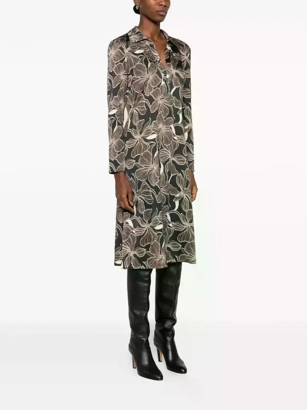 Marc O'polo Floral Print V-neck Midi Dress