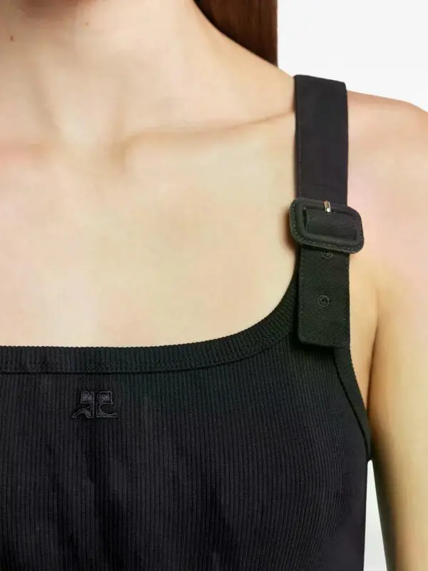 COURREGES 90's Buckle-detail Ribbed Tank Top