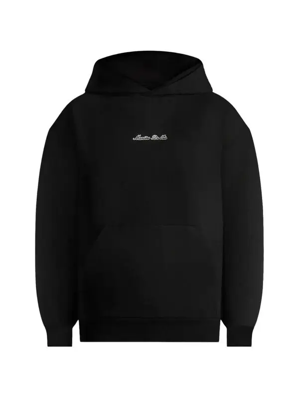 Manière De Voir Ollie Relaxed-fit Hoodie With Logo Embroidery - Black
