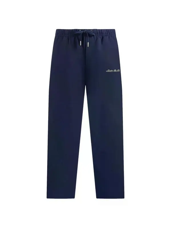 Manière De Voir Logo-embroidered Wide-leg Track Pants - Blue