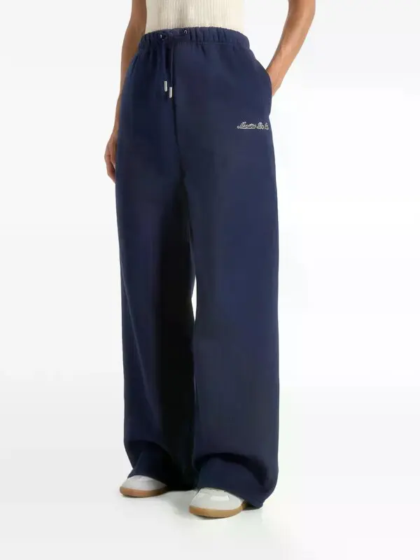 Manière De Voir Logo-embroidered Wide-leg Track Pants