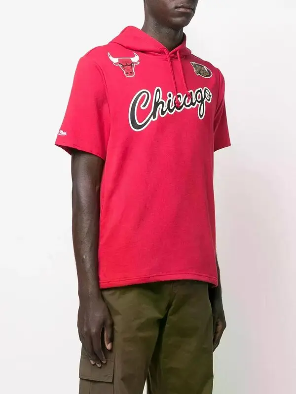 Mitchell & Ness Short Sleeve Hoodie With Chicago Graphic