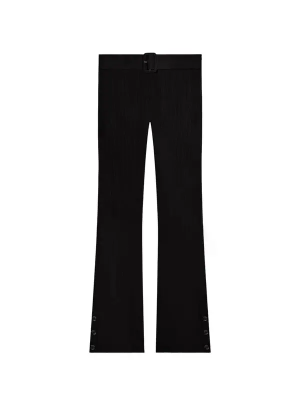 COURREGES Ribbed Belted Button Detail Capri Pants