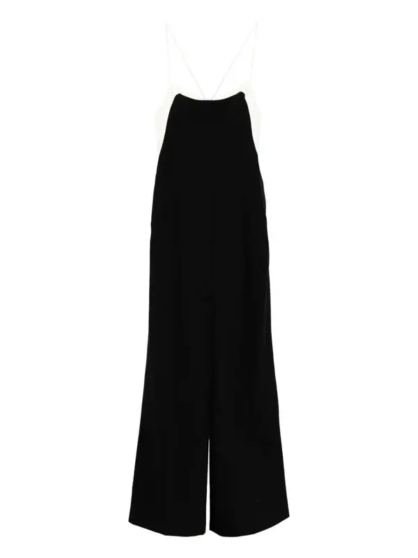 TOM FORD Georgette Jumpsuit With Criss-cross Straps - Black