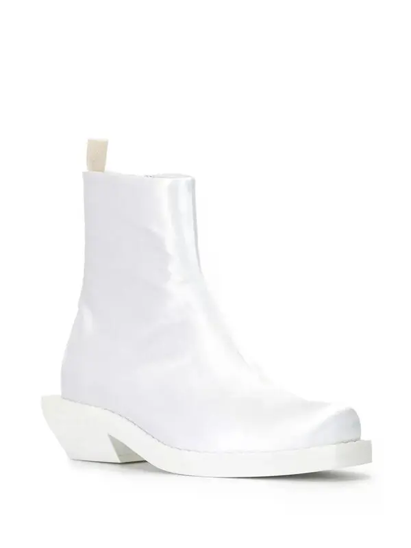 MAISON MARGIELA Satin Ankle Boots - White