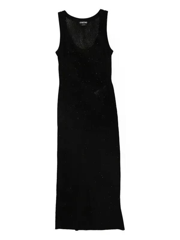 TOM FORD Sequin-embellished Ribbed Dress - Black