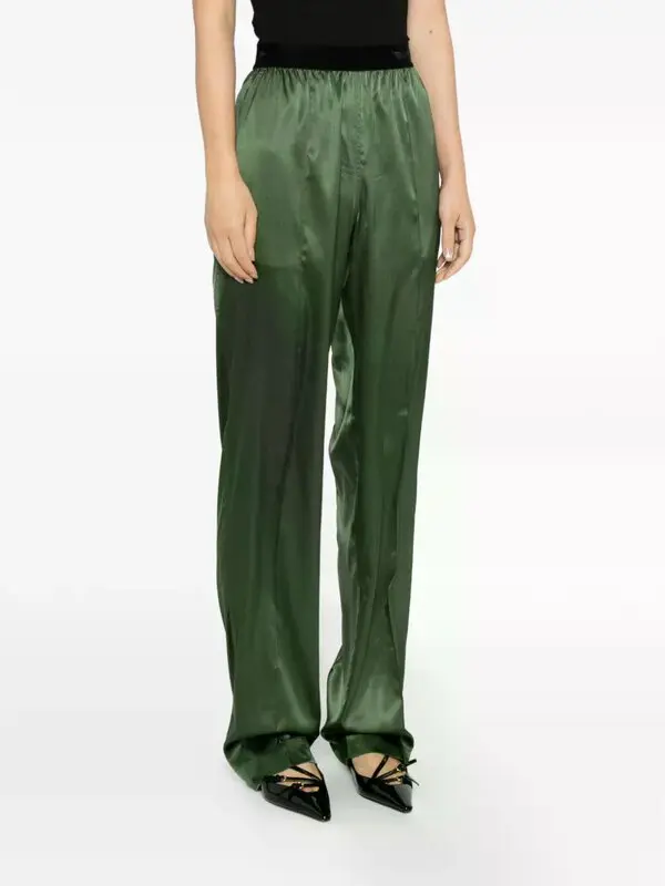 TOM FORD Satin Trousers - Green