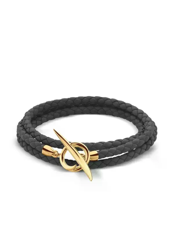 SHAUN LEANE Braided Leather Bracelet - Grey