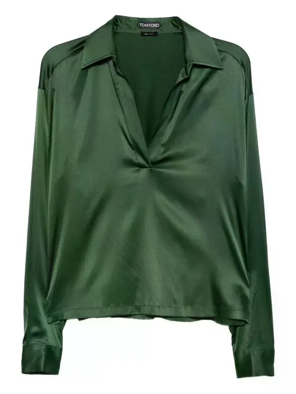 TOM FORD Satin Tunic With Embroidered Logo