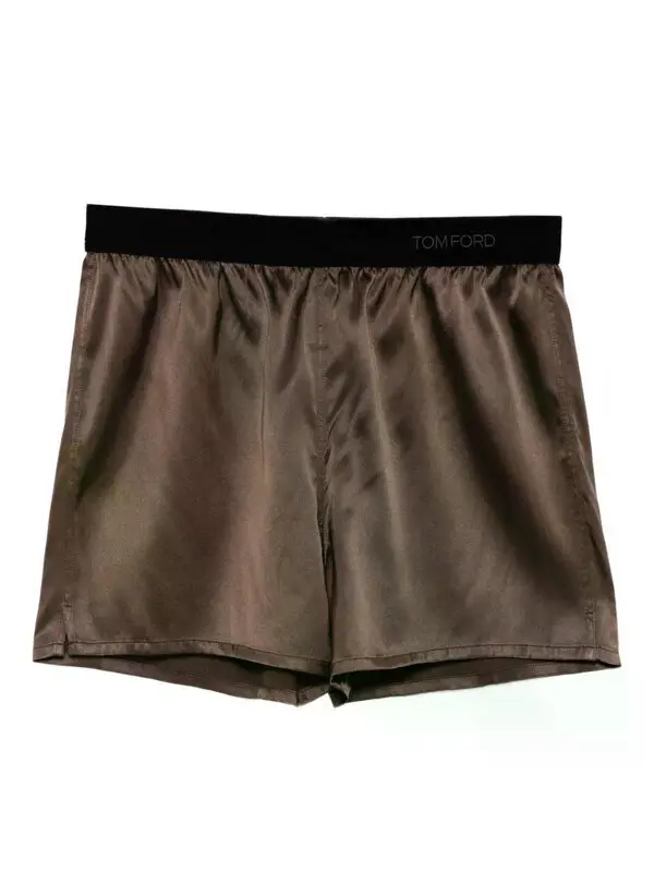 TOM FORD Satin Shorts - Brown