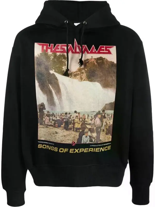 THE SALVAGES Graphic Print Hoodie - Black