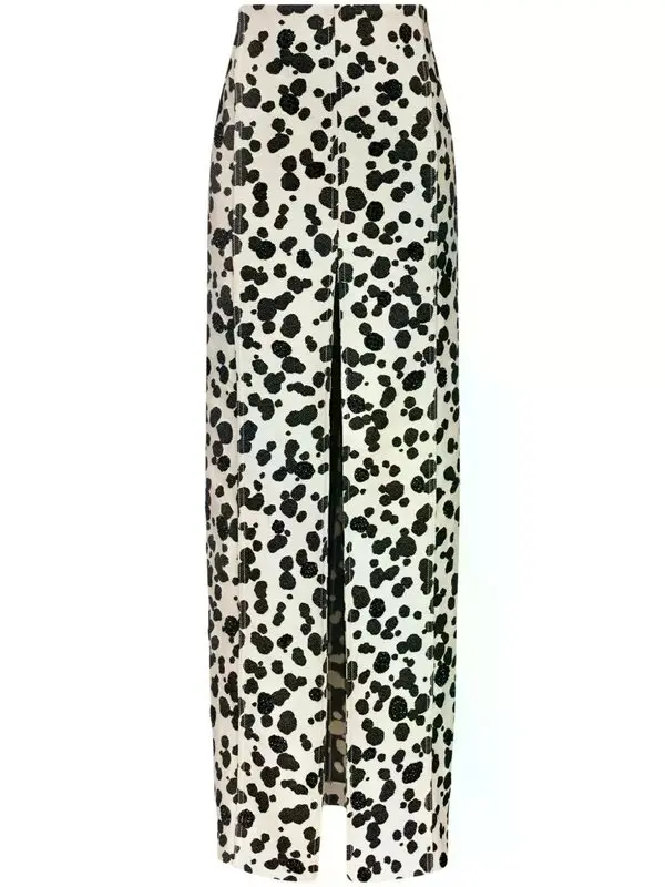 AREA Dalmatian-jacquard Denim Mini Skirt - Black
