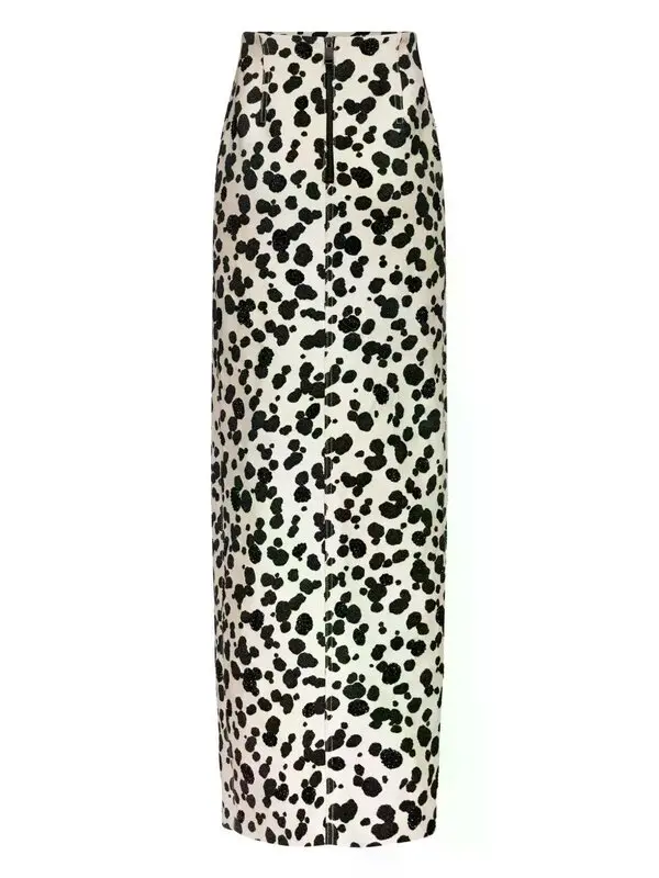 AREA Dalmatian-jacquard Denim Mini Skirt