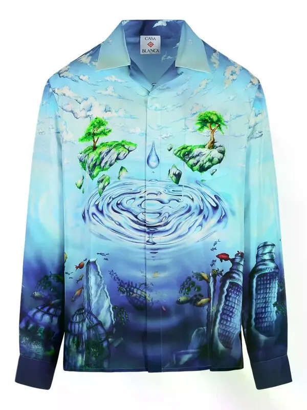 Casablanca Lost Atlantis Silk Shirt - Blue