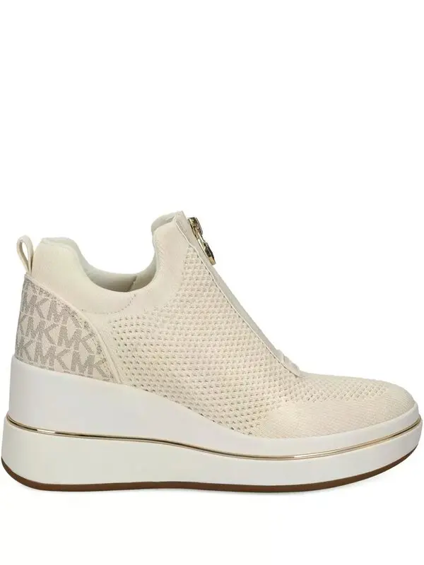 Michael Kors Willis Zip-up Logo Platform Sneakers - Neutrals