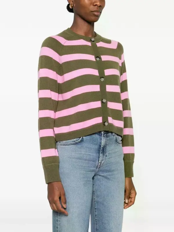 ALLUDE Stripe Pattern Cardigan