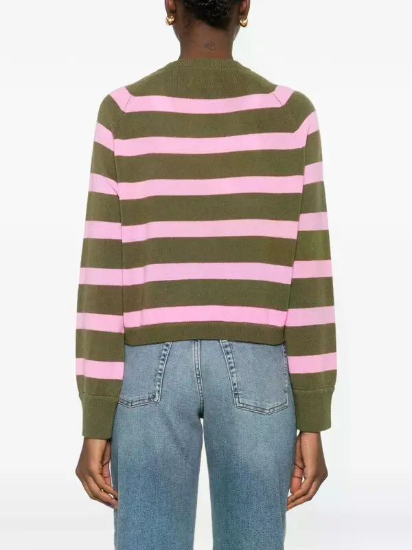 ALLUDE Stripe Pattern Cardigan