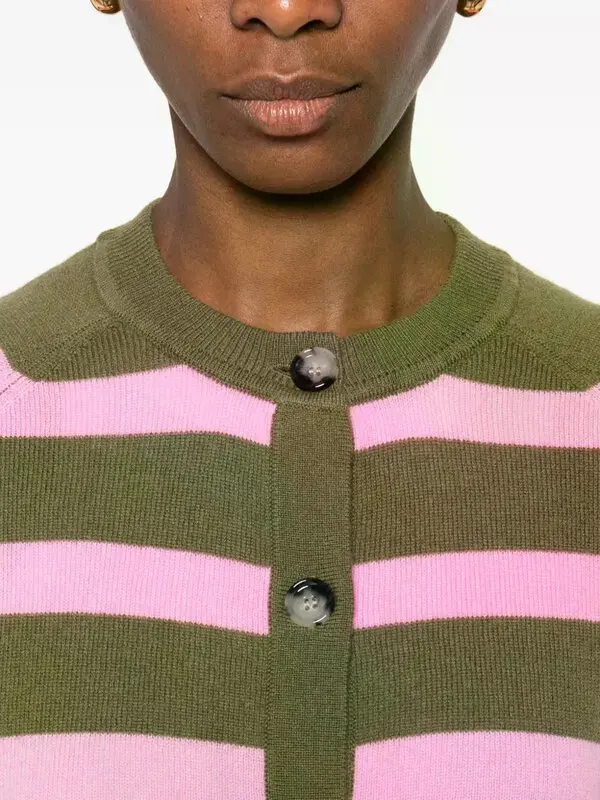 ALLUDE Stripe Pattern Cardigan