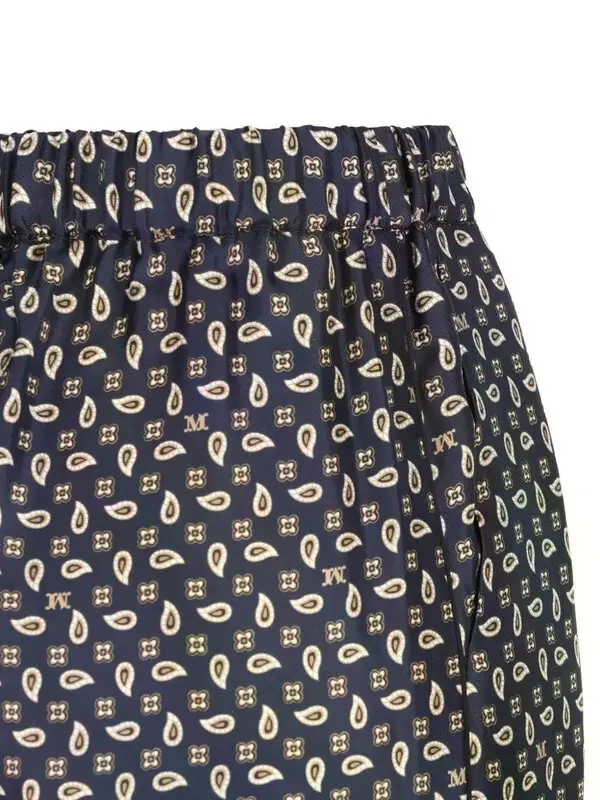 Max Mara Paisley Print Wide Leg Trousers - Blue