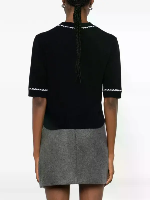 ALLUDE Contrast Trim T-shirt
