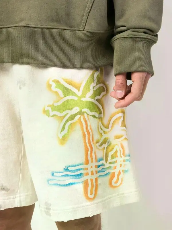 Palm Angels Palm Tree Print Track Shorts