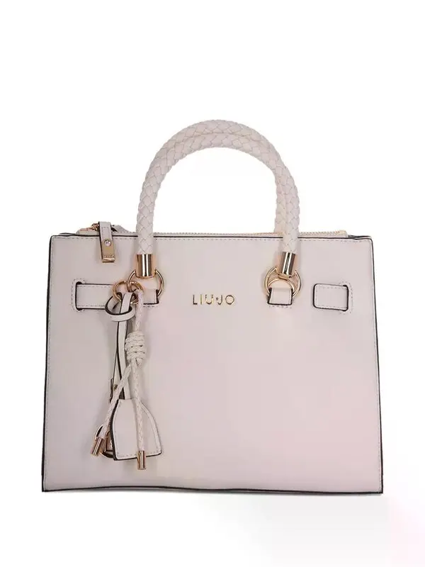 Liu Jo Braided-handle Charm-detail Tote Bag - Neutrals
